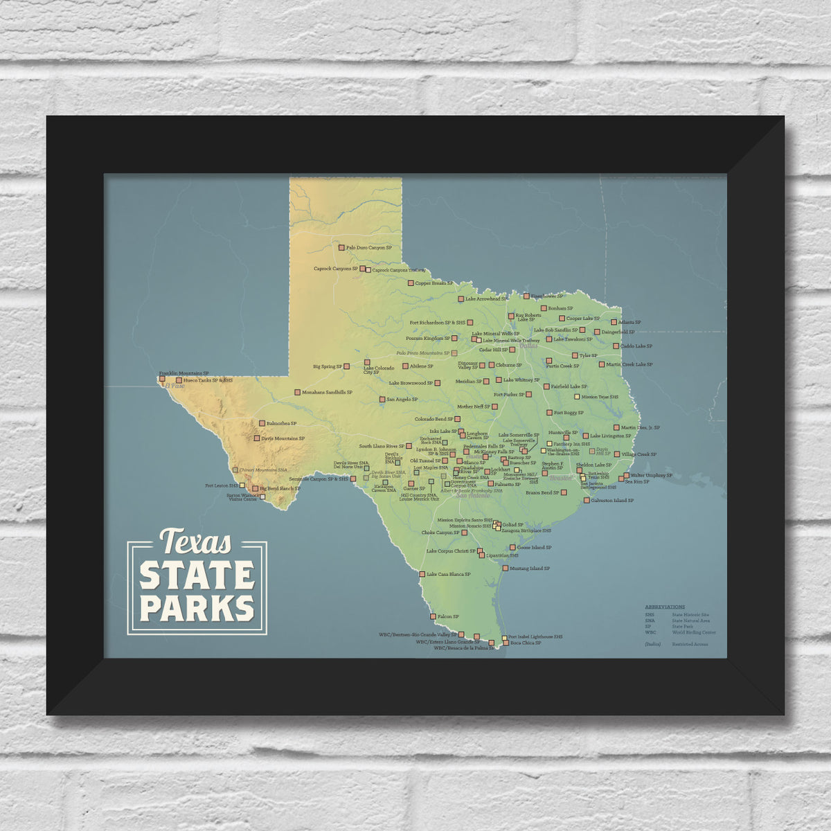 Texas State Parks Map 11x14 Print – Best Maps Ever