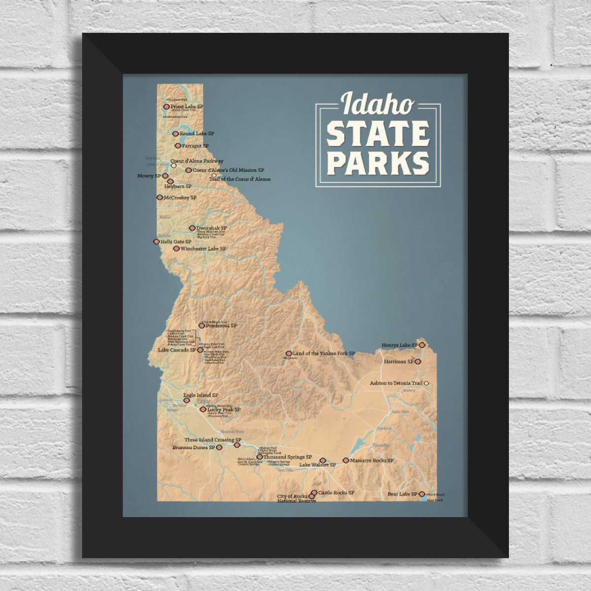 Idaho State Parks Map 11x14 Print | Best Maps Ever