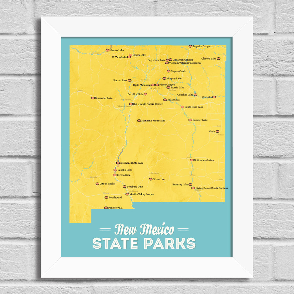 New Mexico State Parks Map 11x14 Print | Best Maps Ever