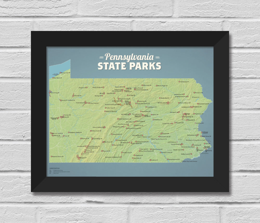Pennsylvania State Parks Map 11x14 Print | Best Maps Ever