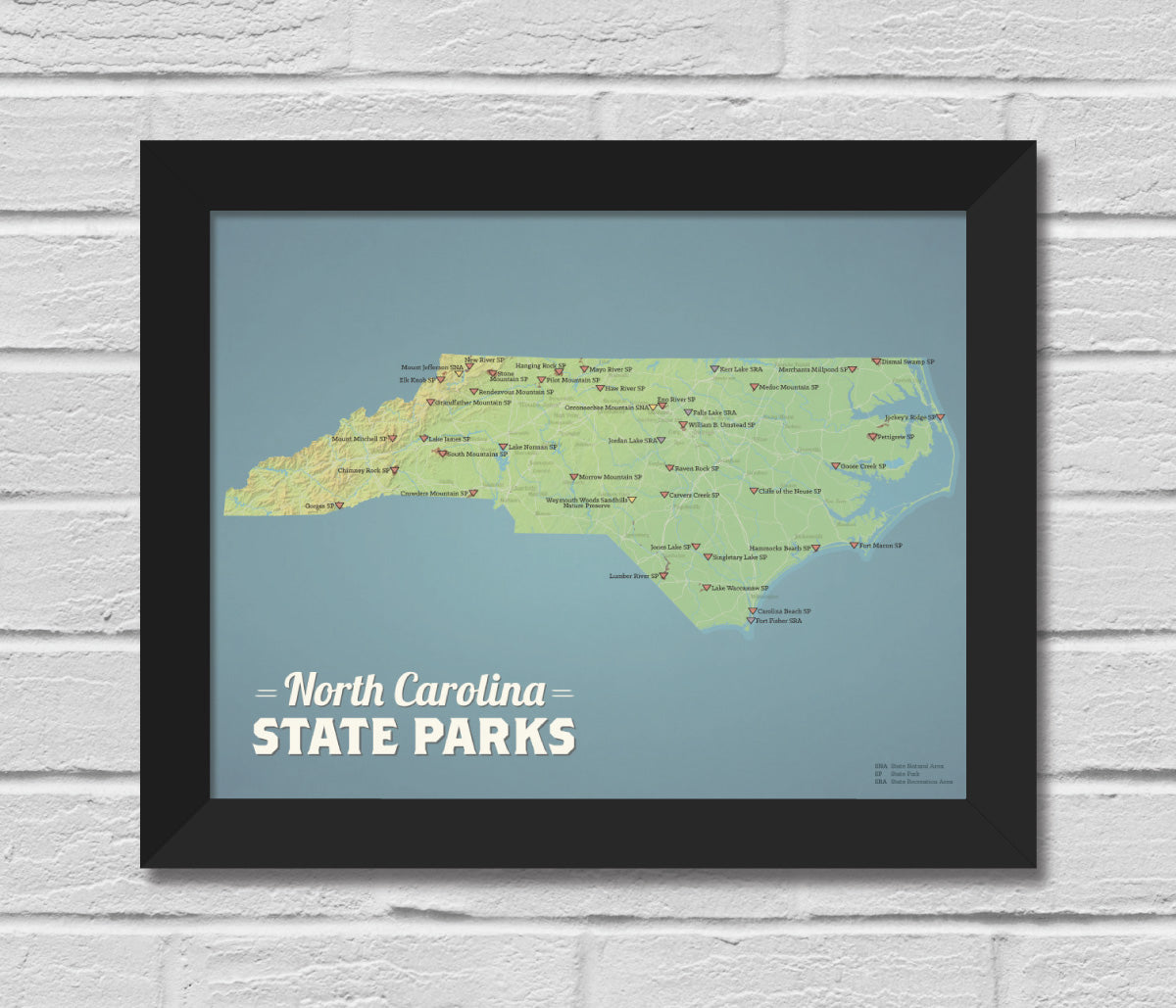 North Carolina State Parks Map 11x14 Print | Best Maps Ever