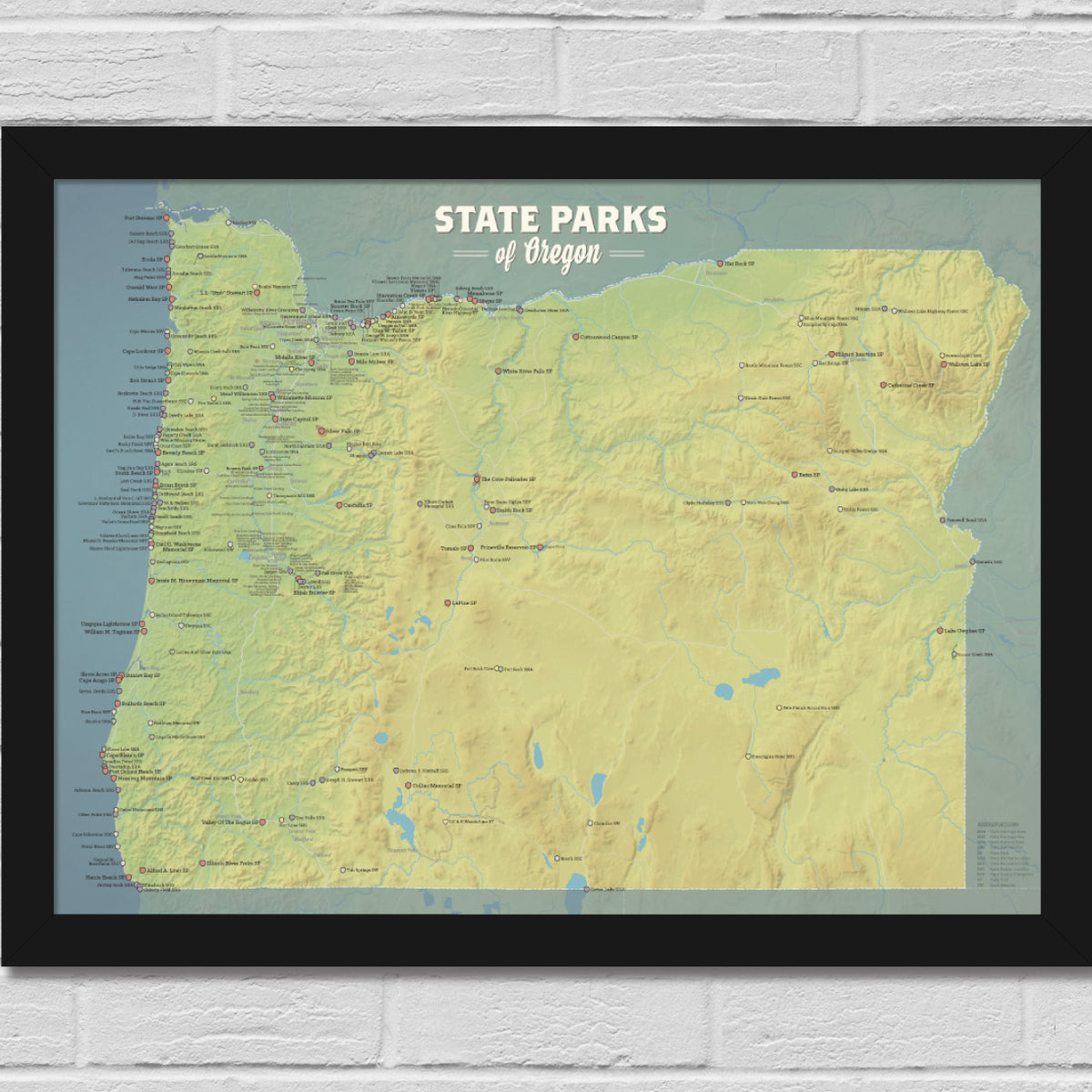 Oregon State Parks Map 18x24 Poster | Best Maps Ever