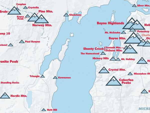 Upper Midwest Ski Resorts Map 18x24 Poster - Best Maps Ever