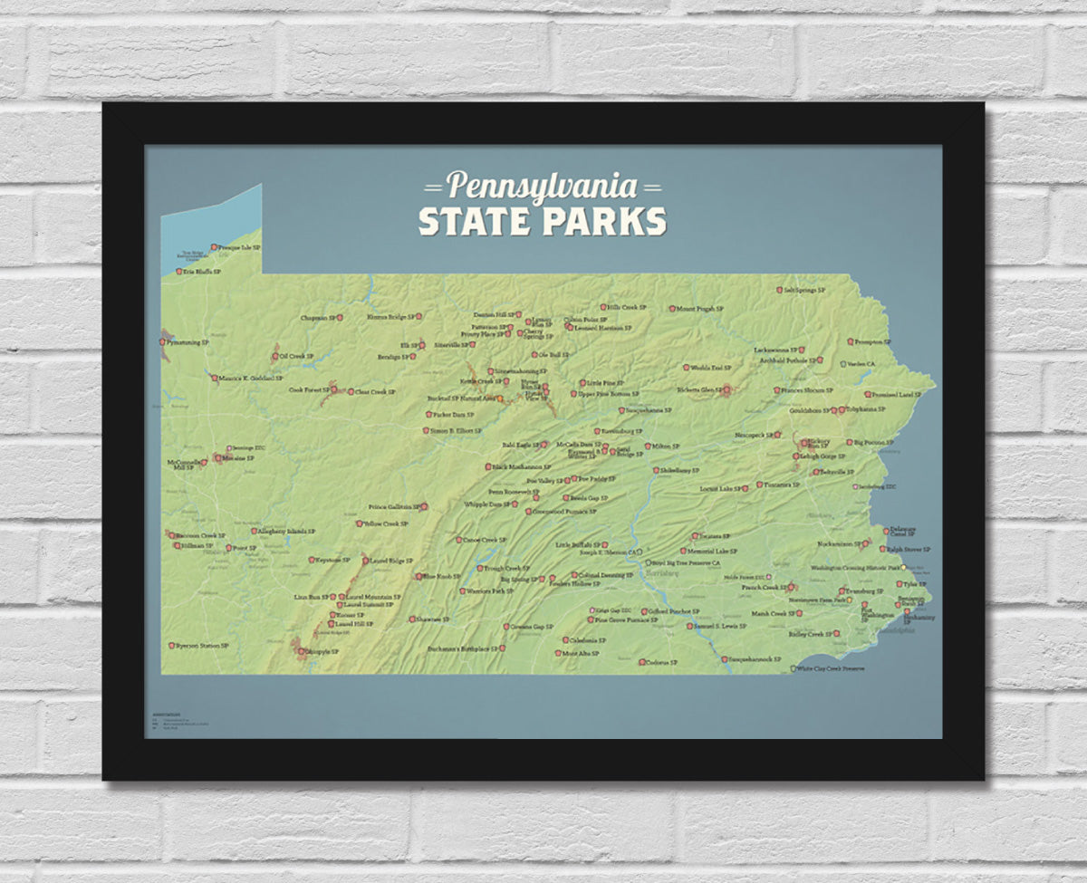Pennsylvania State Parks Map 18x24 Poster | Best Maps Ever