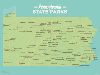 Pennsylvania State Parks Map 18x24 Poster | Best Maps Ever