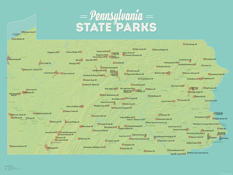 Pennsylvania State Parks Map 18x24 Poster | Best Maps Ever