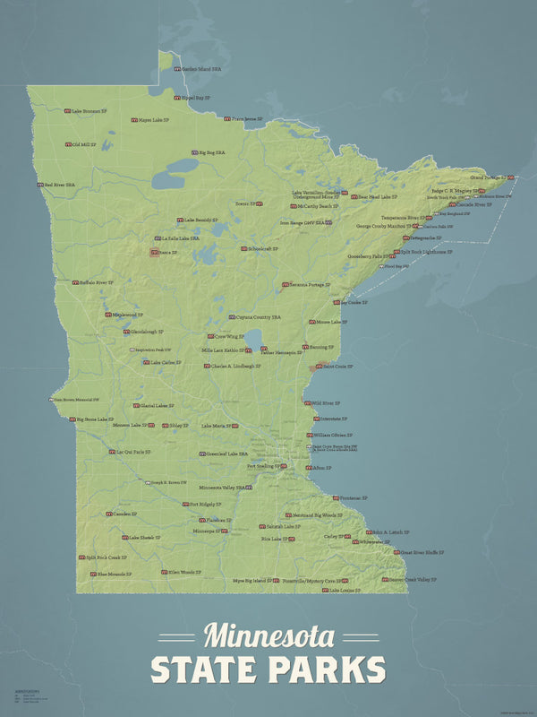 Minnesota State Parks Map 18x24 Poster - Best Maps Ever
