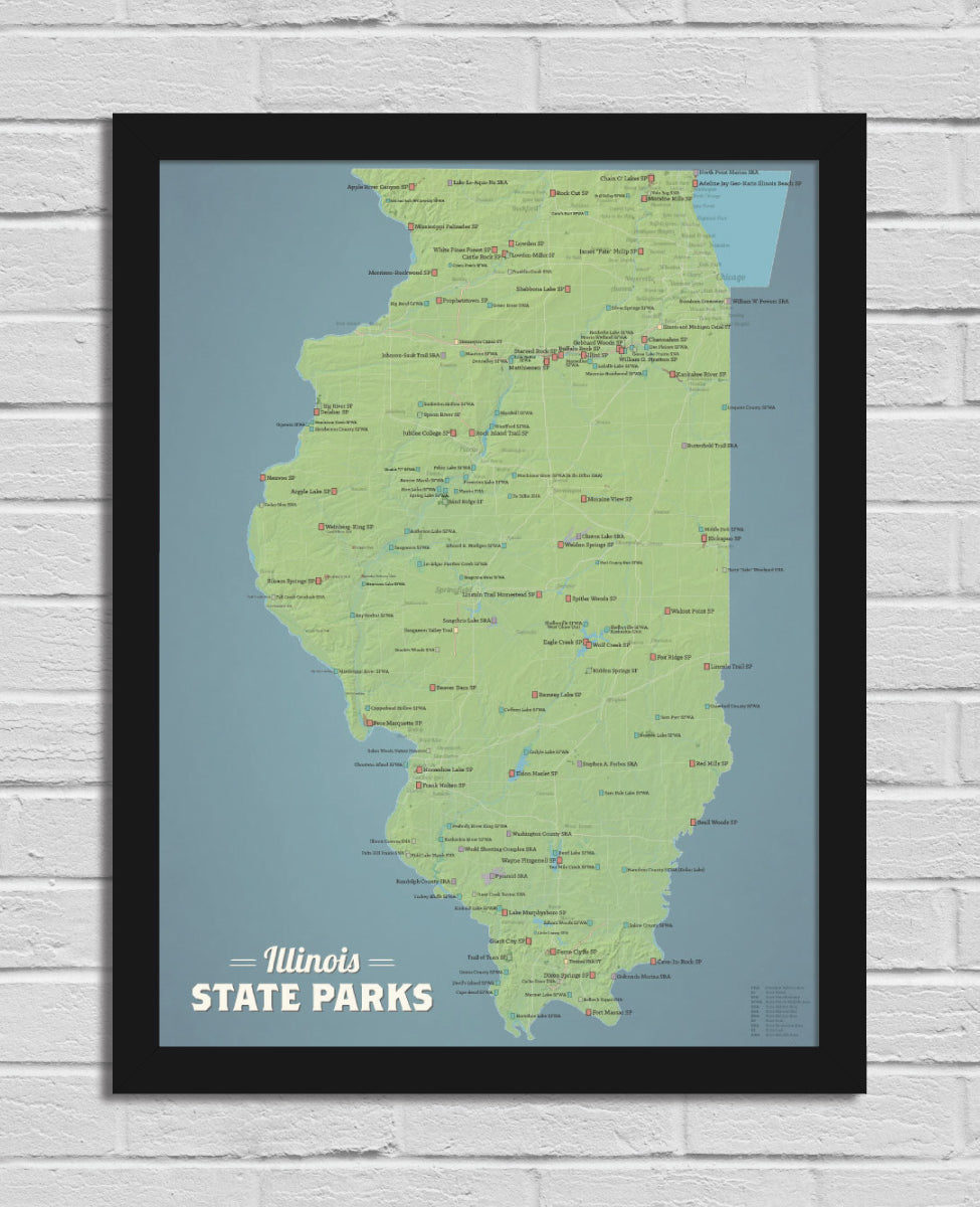 Illinois State Parks Map 18x24 Poster | Best Maps Ever
