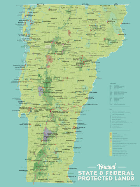 Vermont State Parks & Federal Lands Map 18x24 Poster – Best Maps Ever