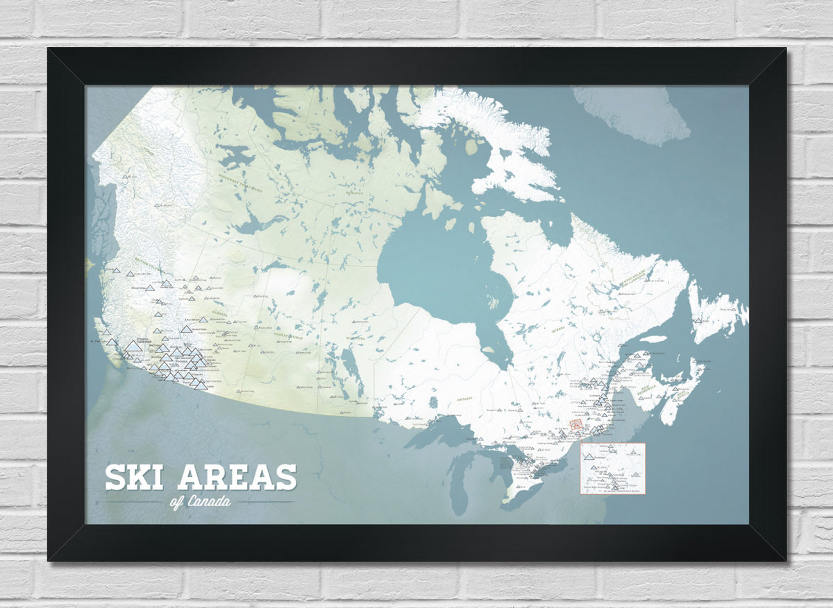 Canada Ski Resorts Map 24x36 Poster | Best Maps Ever