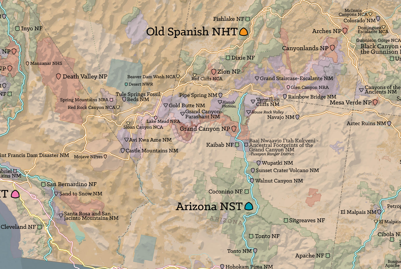 US National Trails System Map 24x36 Poster | Best Maps Ever