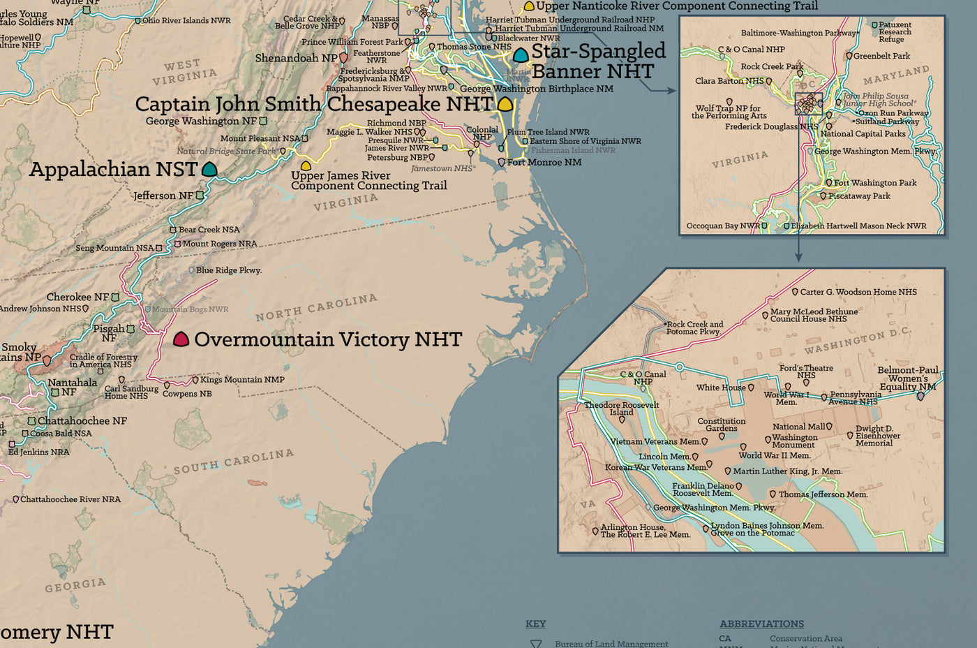 US National Trails System Map 24x36 Poster | Best Maps Ever