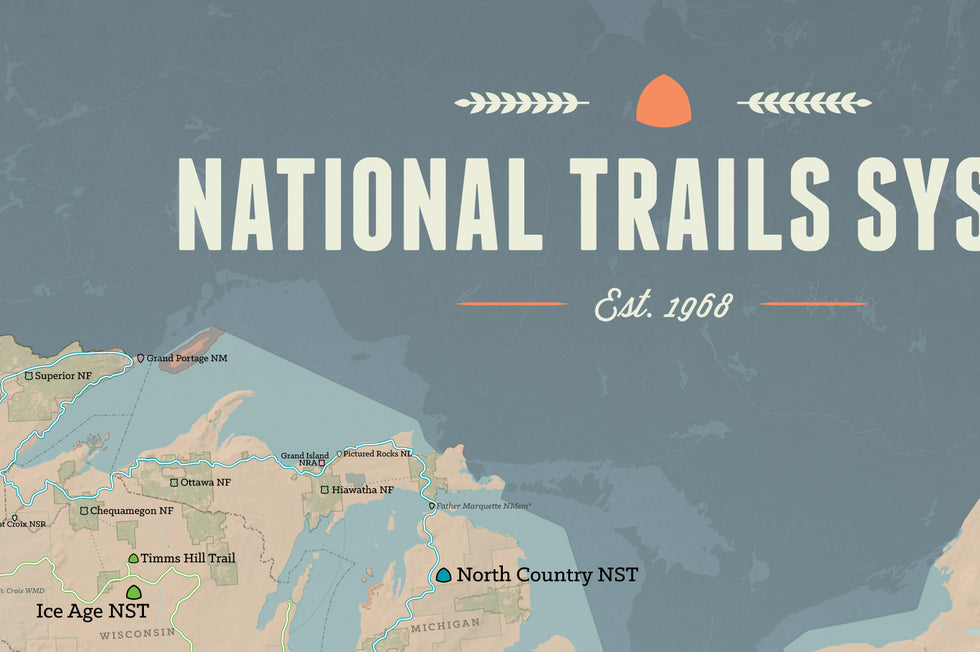 US National Trails System Map 24x36 Poster | Best Maps Ever