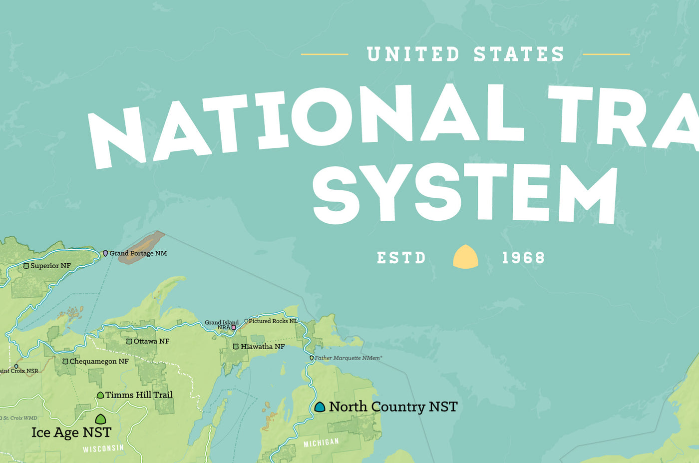US National Trails System Map 24x36 Poster | Best Maps Ever