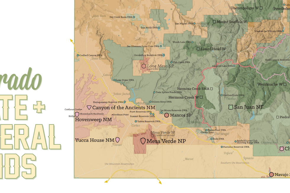 Colorado State Parks & Federal Lands Map 24x36 Poster | Best Maps Ever