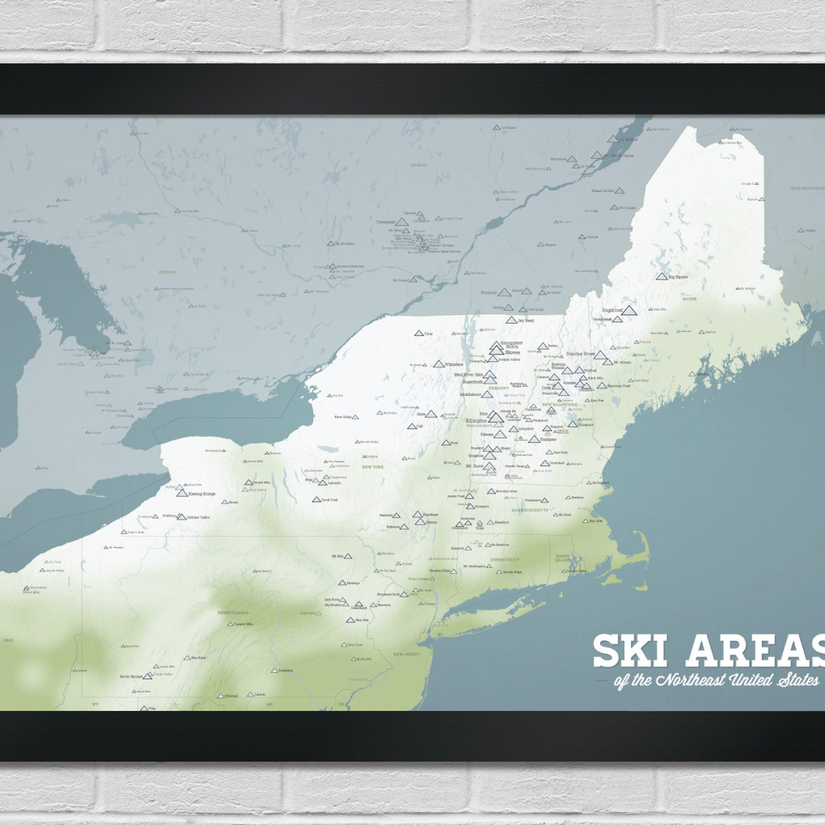Northeast Ski Resorts Map 24x36 Poster | Best Maps Ever