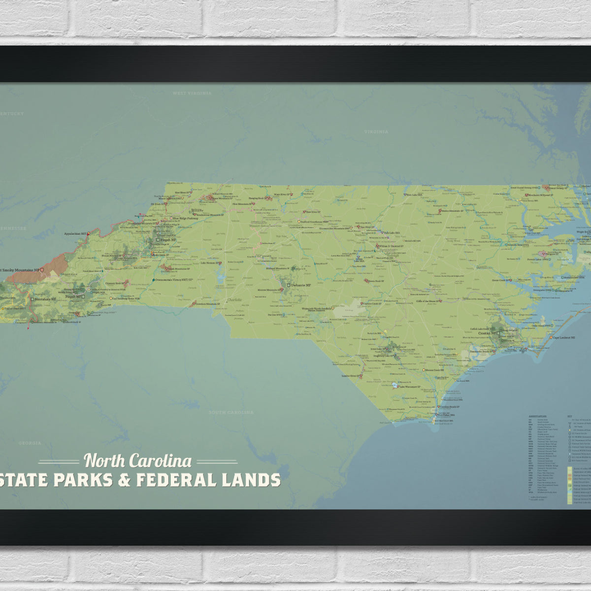 North Carolina State Parks & Federal Lands Map 24x36 Poster – Best Maps ...