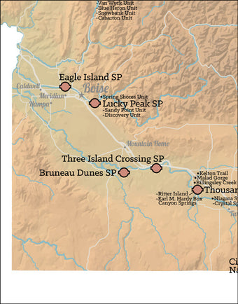 Idaho State Parks Map 11x14 Print | Best Maps Ever