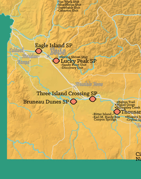 Idaho State Parks Map 11x14 Print | Best Maps Ever
