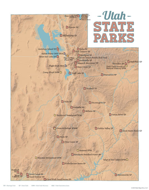 Utah State Parks Map 11x14 Print | Best Maps Ever