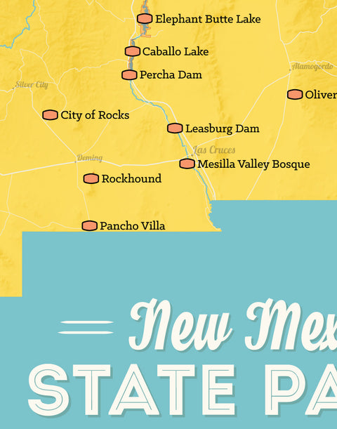 New Mexico State Parks Map 11x14 Print | Best Maps Ever