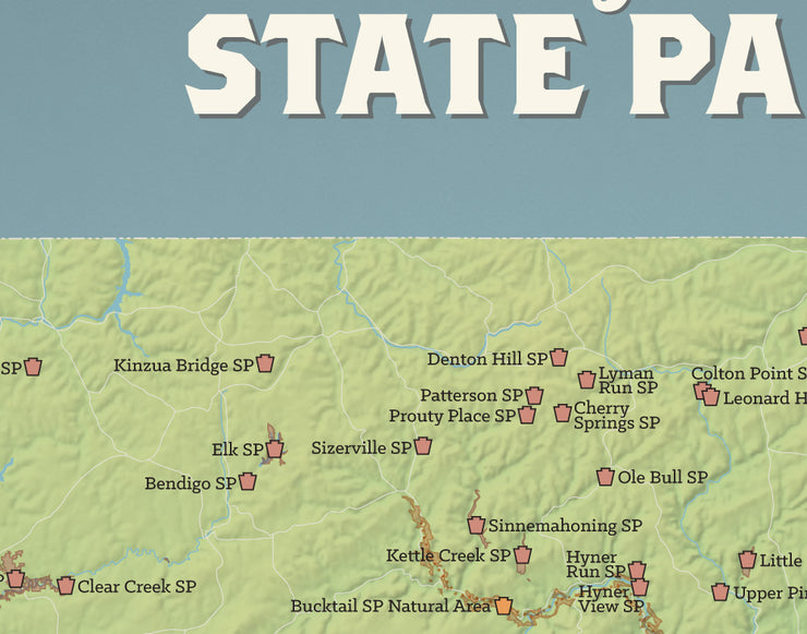 Pennsylvania State Parks Map 11x14 Print | Best Maps Ever