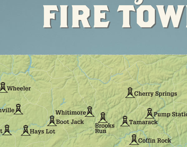 Pennsylvania Fire Towers Map 11x14 Print - Best Maps Ever