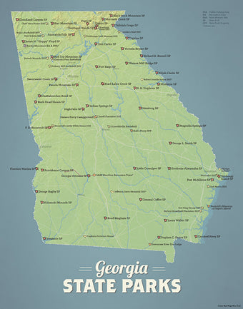 Georgia State Parks Map 11x14 Print | Best Maps Ever