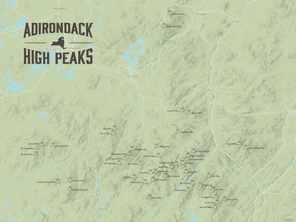 Adirondack High Peaks Map 18x24 Poster - Best Maps Ever