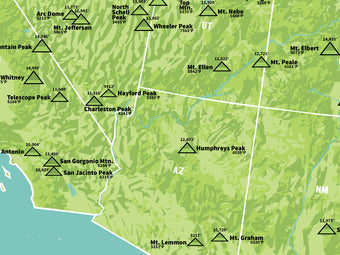 Ultra Prominent Peaks Map 18x24 Poster - 48 states | Best Maps Ever