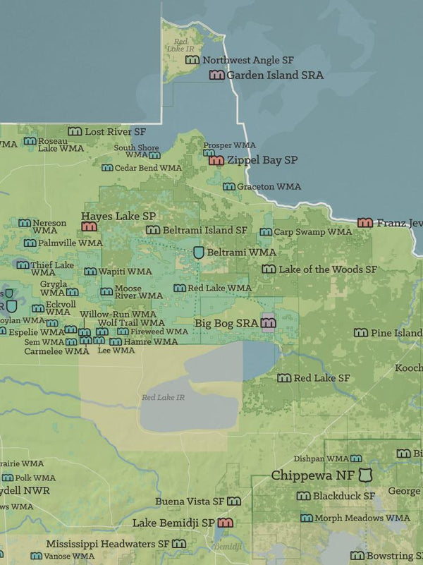 Minnesota State Parks & Federal Lands Map 18x24 Poster - Best Maps Ever