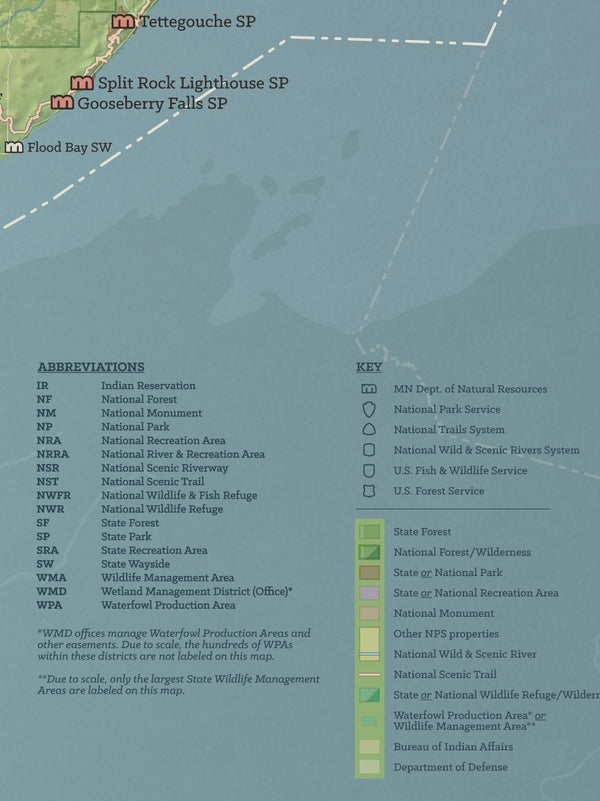 Minnesota State Parks & Federal Lands Map 18x24 Poster - Best Maps Ever