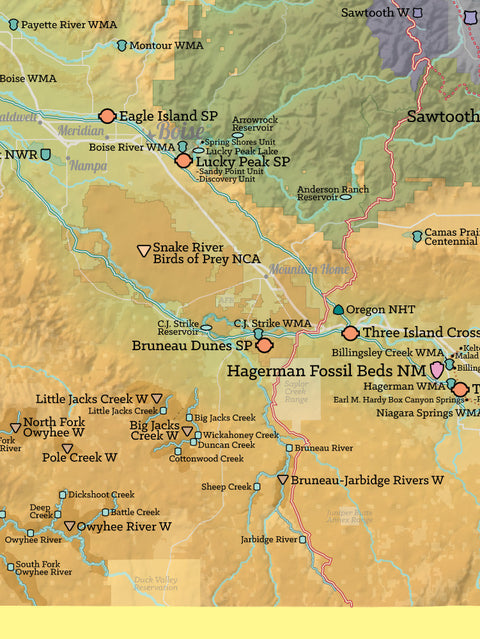 Idaho State Parks & Federal Lands Map 18x24 Poster | Best Maps Ever