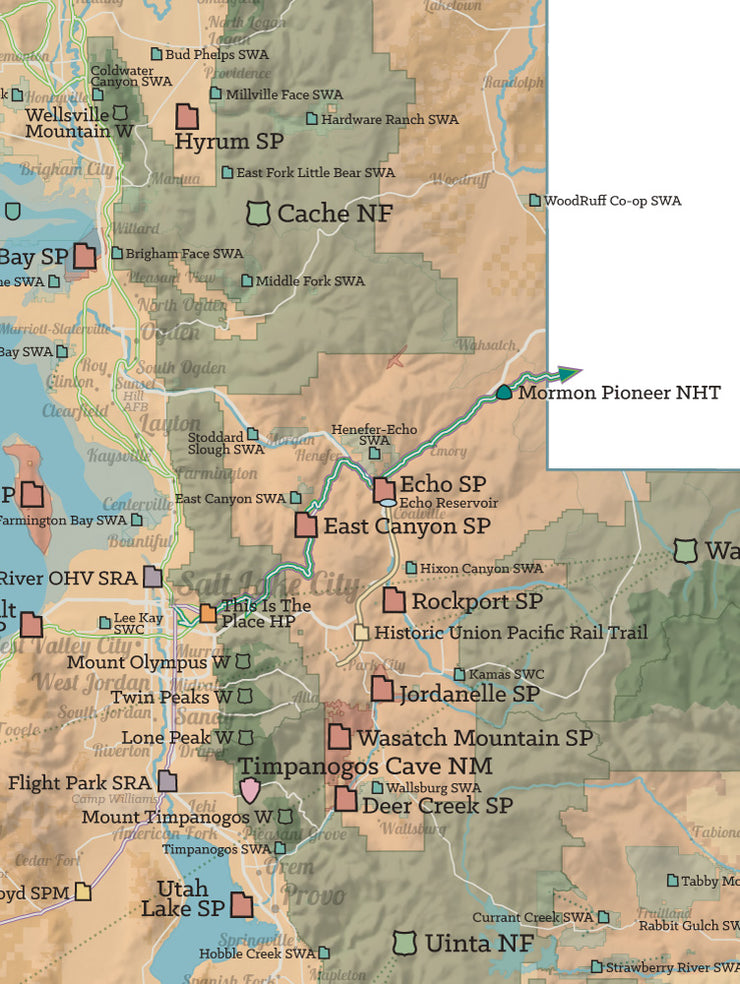 Utah State Parks & Federal Lands Map 18x24 Poster | Best Maps Ever