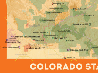 Colorado State Parks & Federal Lands Map 18x24 Poster | Best Maps Ever