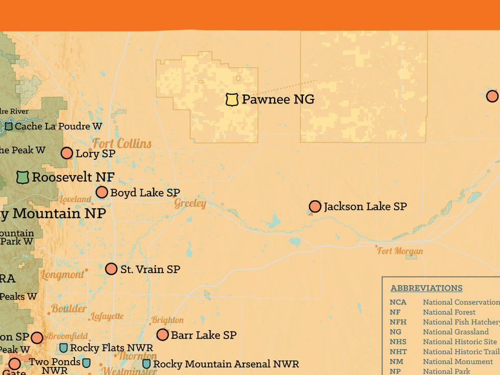 Colorado State Parks & Federal Lands Map 18x24 Poster | Best Maps Ever