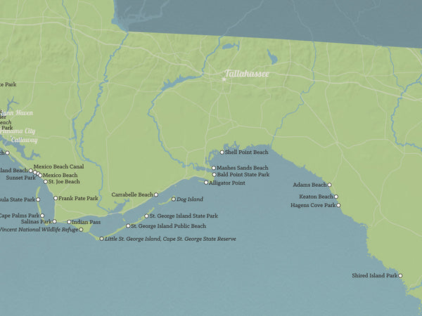 Florida Beaches Map 18x24 Poster - Best Maps Ever