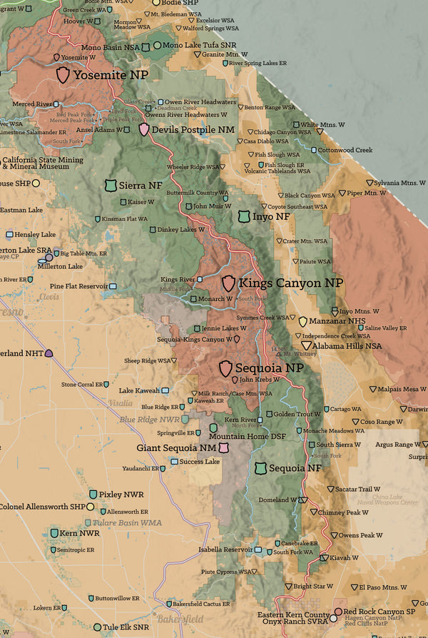 California State Parks & Federal Lands Map 24x36 Poster - Best Maps Ever