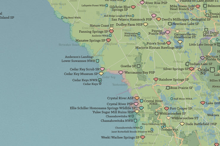 Florida State Parks & Federal Lands Map 24x36 Poster | Best Maps Ever