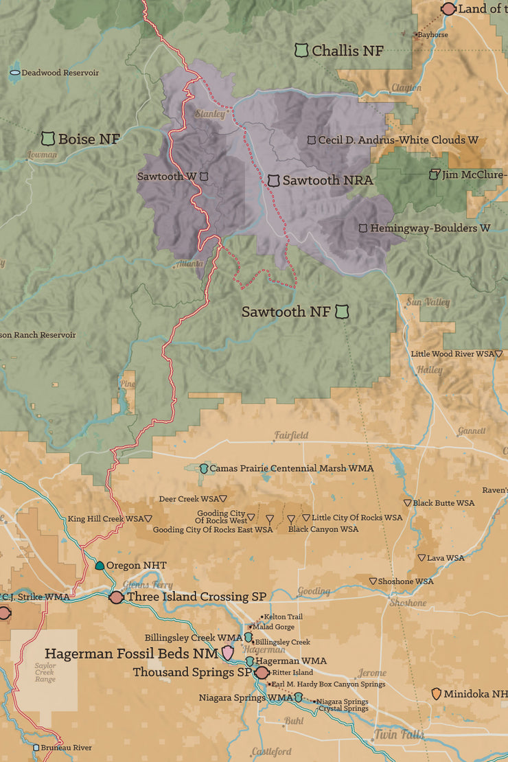 Idaho State Parks & Federal Lands Map 24x36 Poster | Best Maps Ever