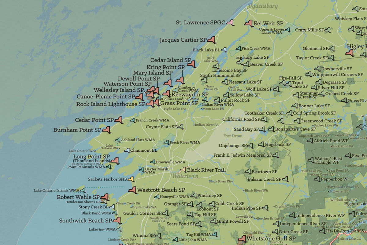 New York State Parks & Public Land Map 24x36 Poster | Best Maps Ever