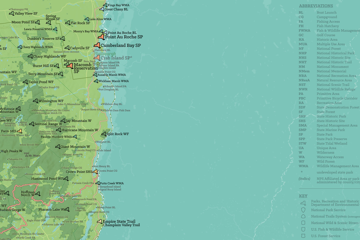 New York State Parks & Public Land Map 24x36 Poster | Best Maps Ever